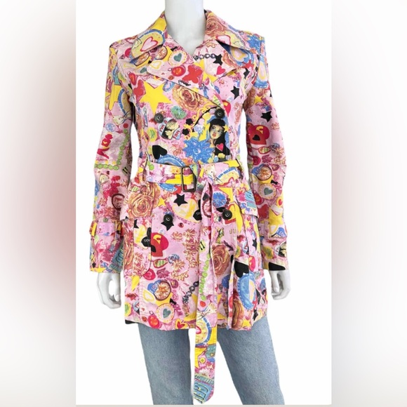 Fiorucci | Jackets & Coats | Fiorucci Y2k Pop Art Trench Jacket | Poshmark